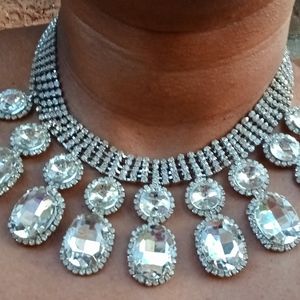 Jewelry | Stunning Rhinestone Collar Necklace And Clip On Chandelier ...